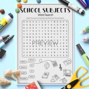 School Subjects | Word Search | Fun ESL Worksheet For Kids