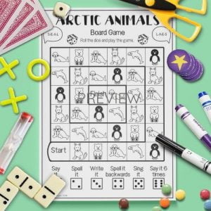 Arctic Animals | Board Game | Fun ESL Worksheet For Kids