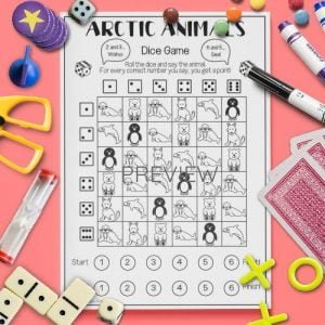 Arctic Animals | Dice Game | Fun ESL Worksheet For Children