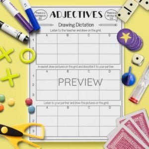 Adjectives | Drawing Dictation Game | ESL Worksheet For Kids