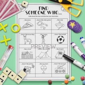 About Me | Find Someone Who Game | ESL Worksheet For Kids