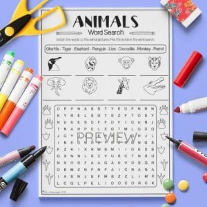 Wild Animals Word Search Activity | Fun ESL Worksheet For Kids