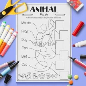 Animals | Puzzle Activity | Fun ESL Worksheet For Children