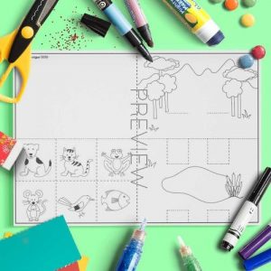 Animals | Craft Pop Up Scene | Fun ESL Worksheet For Kids