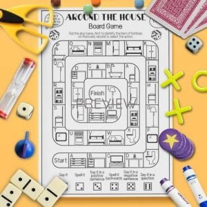 Around The House | Board Game | Fun ESL Worksheet For Kids