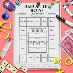 Around the House | Drawing Game | Fun ESL Worksheet For Kids