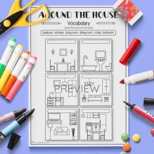 Around The House | Vocabulary Activity | Fun ESL Worksheet
