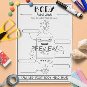 Body | Robot Labelling Activity | Fun ESL Worksheet For Kids