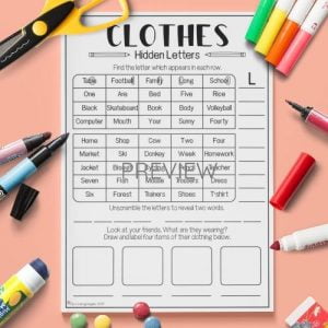 Clothes | Find Someone Who Game | Fun ESL Worksheet For Kids