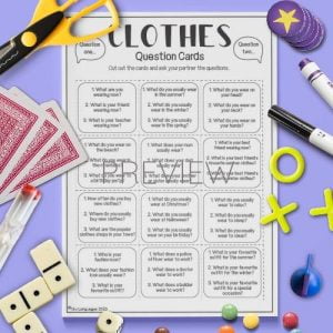 Clothes | Question Cards | Fun ESL Activity For Children
