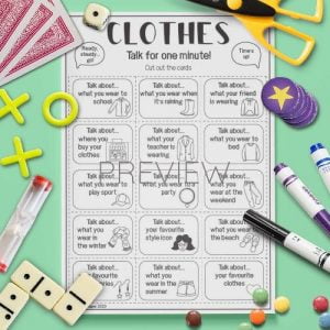 Clothes | Talk For A Minute Card Game | ESL Activity For Kids