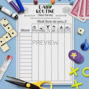 Daily Routine | Class Survey | ESL Worksheet For Children