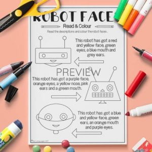 Face | Robot Faces Activity | Fun ESL Worksheet For Kids