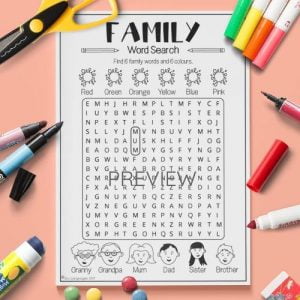 Family | Word Search Activity | Fun ESL Worksheet For Kids