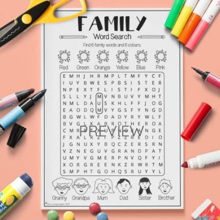 Family | Word Search Activity | Fun ESL Worksheet For Kids