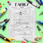 Family | Vocabulary Maze Activity | ESL Worksheet For Kids