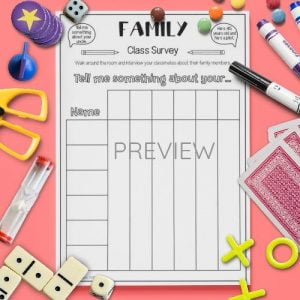 Family | Class Survey Activity | Fun ESL Worksheet For Kids
