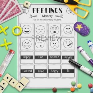 Feelings | Memory Card Game | Fun ESL Worksheet For Kids