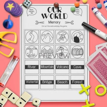 Our World | Memory Speaking Game | ESL Worksheet For Kids