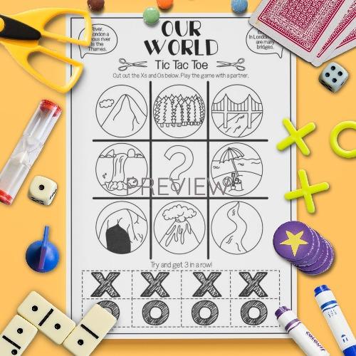 Our World Tic Tac Toe Game Fun ESL Worksheet For Children