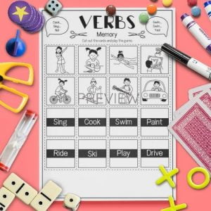 Verb Phrases | Memory Speaking Game | ESL Worksheet For Kids