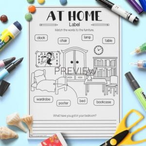 At Home | Label The Furniture | Fun ESL Worksheet For Kids