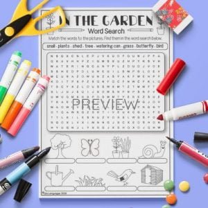 In The Garden | Word Search | Fun ESL Worksheet For Kids