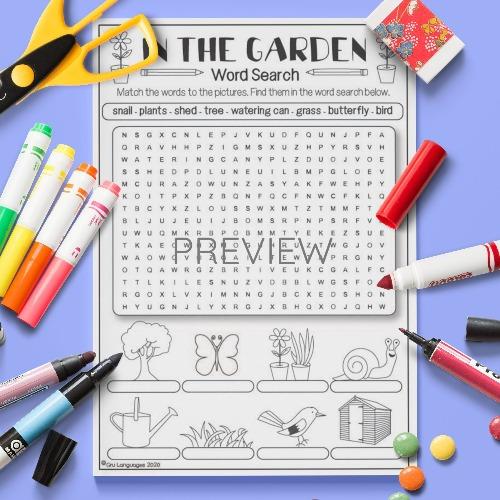 In The Garden Word Search Fun ESL Worksheet For Kids
