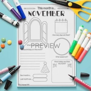 Months of the Year | November | Fun ESL Worksheet For Kids