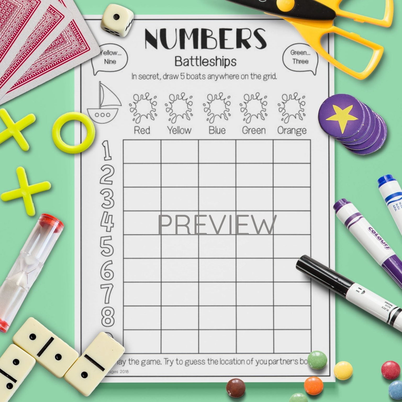 Numbers | Battleships Speaking Game | ESL Worksheet For Kids