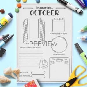 Months of the Year | October | Fun ESL Worksheet For Kids