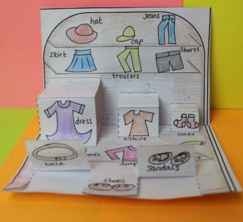 Clothes | Pop Up Wardrobe Craft | Fun ESL Worksheet For Kids