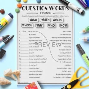 Question Words | Practice Activity | ESL Worksheet For Kids