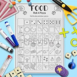 Food | Roll A Pizza Game | Fun ESL Worksheet For Kids