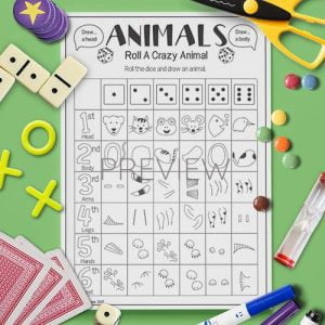 Animals | Roll A Picture Game | Fun ESL Worksheet For Kids