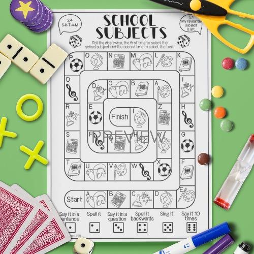 School Subjects Board Game Fun ESL Worksheet For Kids School Subjects Board Game Fun ESL Worksheet For Kids