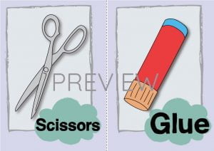 Scissors and Glue Flashcard | Gru Languages