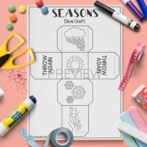 Seasons | Dice Craft Activity | Fun ESL Worksheet For Kids