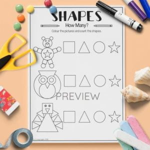 Shapes | How Many Shapes Activity | ESL Worksheet For Kids