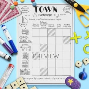 Town | Bingo Listening Game | Fun ESL Worksheet For Children