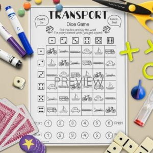 Transport | Dice Game Activity | Fun ESL Worksheet For Kids