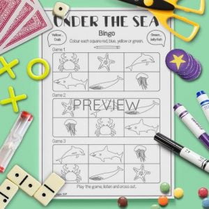 Under The Sea | Bingo Listening Game | ESL Worksheet For Kids