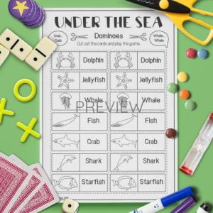 Under The Sea | Dominoes Game | Fun ESL Worksheet For Kids