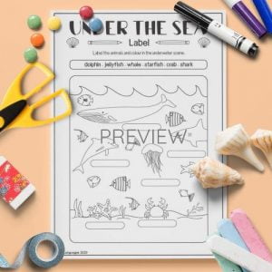Under The Sea | Labelling Activity | ESL Worksheet For Kids
