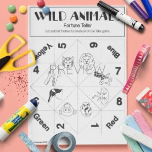 Wild Animals | Craft Fortune Teller Game | ESL Worksheet