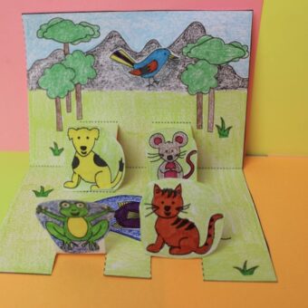 Animals | Craft Pop Up Scene | Fun ESL Worksheet For Kids
