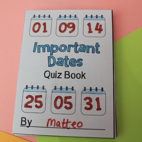 Important Dates | Quiz Book Craft | ESL Worksheet For Kids