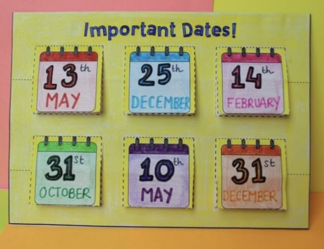 Important Dates | Calendar Craft | Fun ESL Activity For Kids