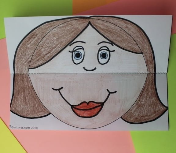 Face | Pull Down Craft Activity | Fun ESL Worksheet For Kids