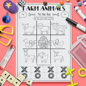 Farm Animals | Tic Tac Toe Game | Fun ESL Worksheet For Kids